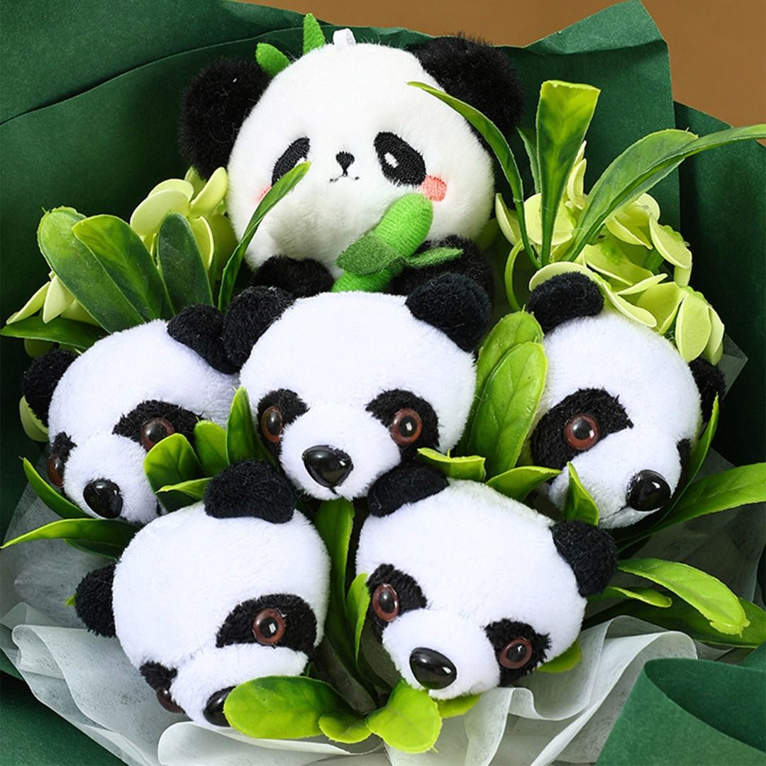 [READY STOCK] 6 Panda Bear Plushie Soft Toy Bouquet Flower Bouquet ...