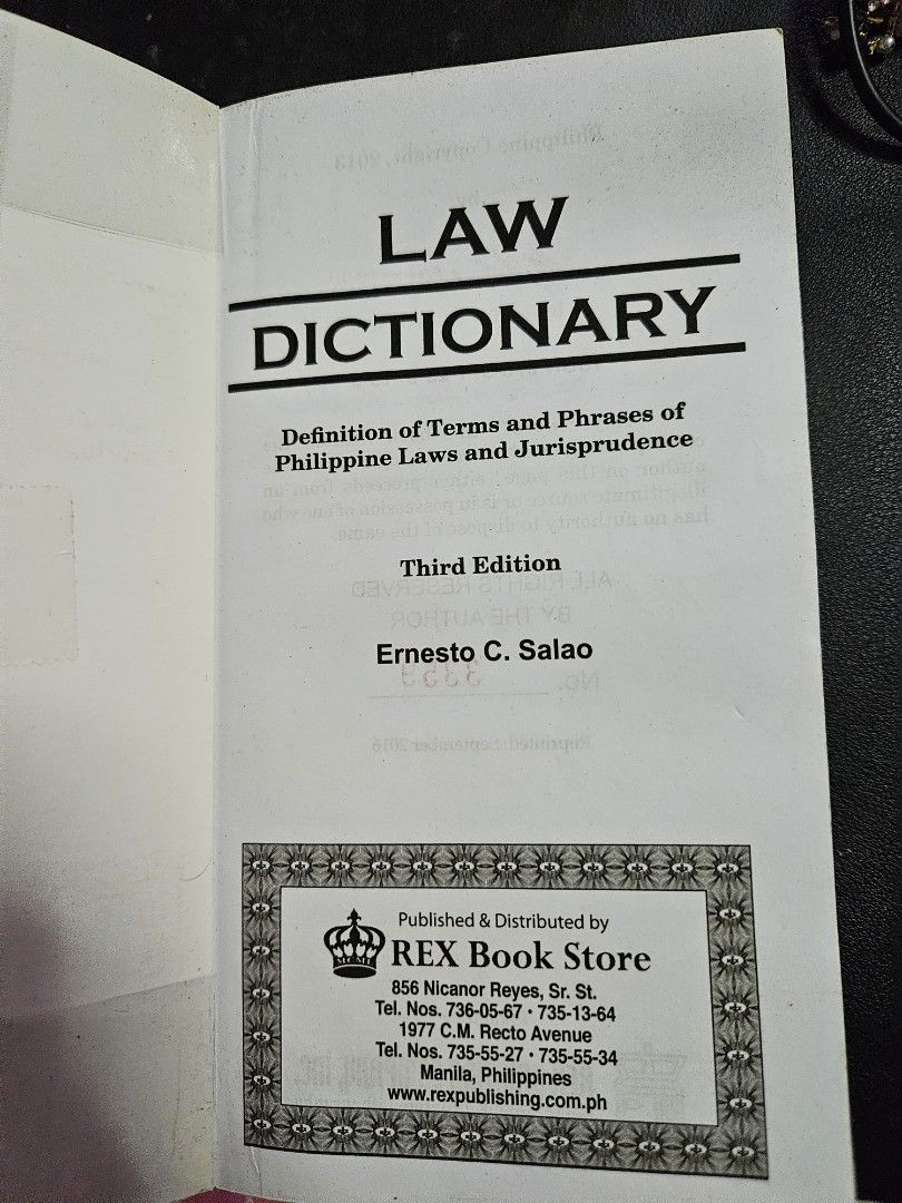 Rex Law Dictionary 3rd Edition, Hobbies & Toys, Books & Magazines ...