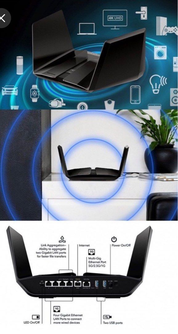 8 stream Wifi 6 Router 路由器 即用 netgear nighthawk ax8 ax6000 rax80, 電腦＆科技 ...