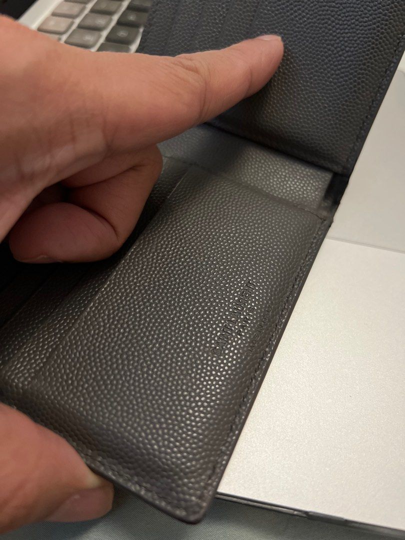 Saint Laurent YSL - Gray Bi-Fold Wallet, Men's Fashion, Watches ...