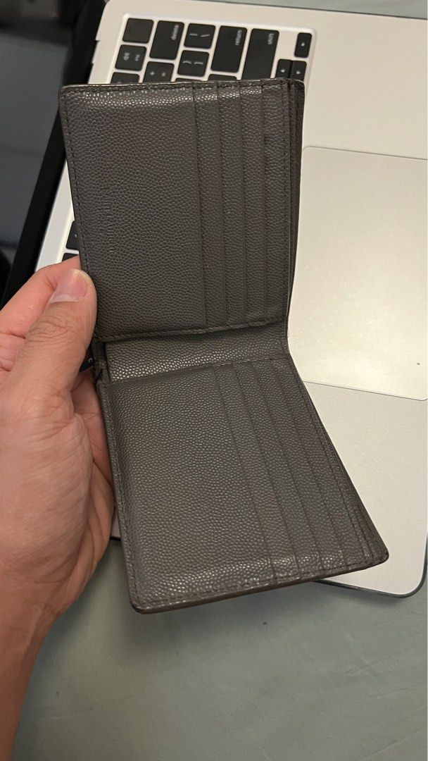 Saint Laurent YSL - Gray Bi-Fold Wallet, Men's Fashion, Watches ...