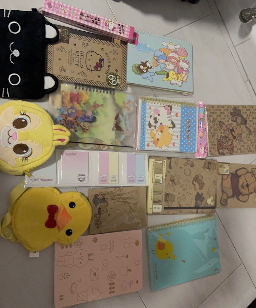 Sanrio Disney character notebook Winnie the Pooh hello kitty, Hobbies ...