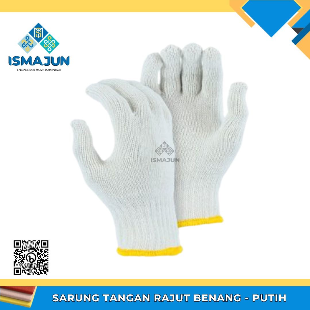 (12 PCS) SARUNG TANGAN RAJUT BENANG (PUTIH) - SARUNG TANGAN PROYEK ...