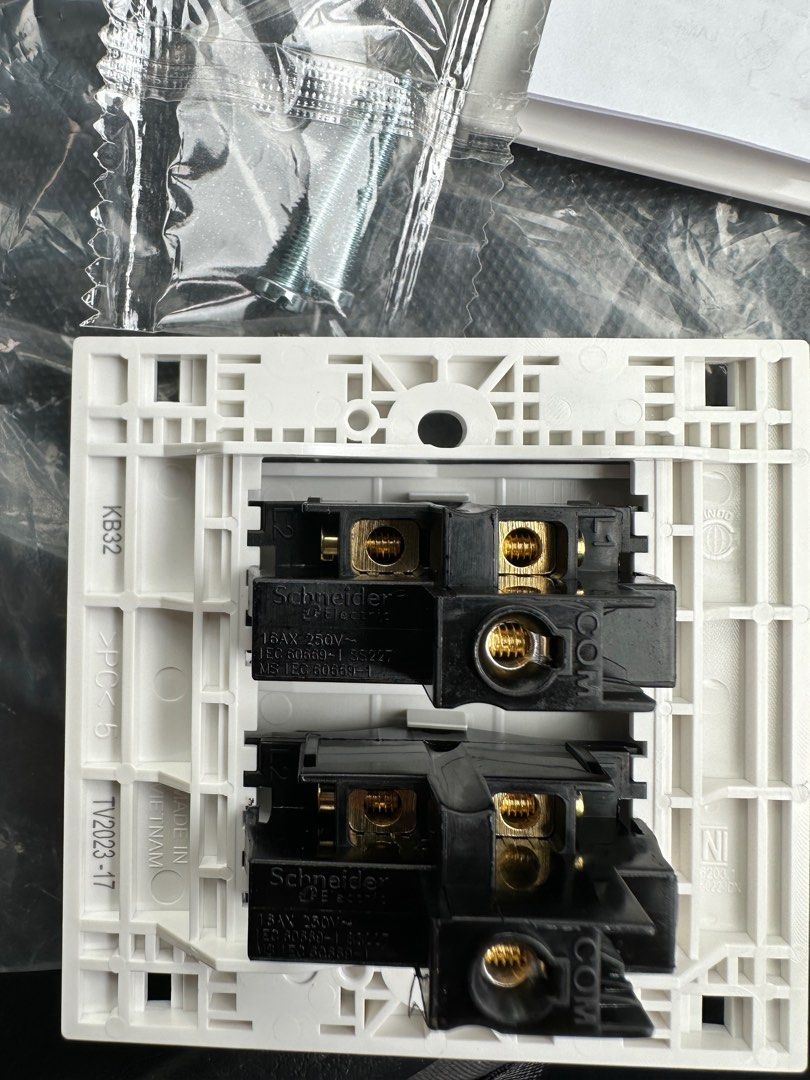 Schneider施耐德 KB 元雅 2位單控開關掣 KB32/1 WE, 家庭電器, 轉插器及插頭 - Carousell