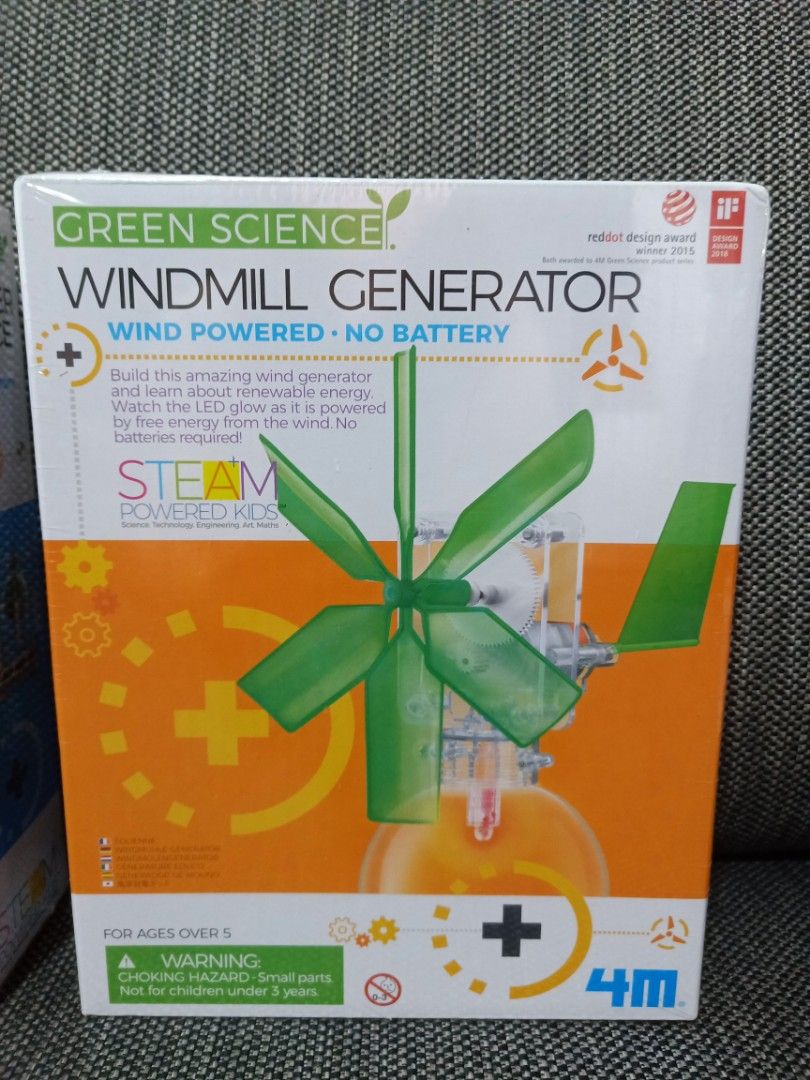 Set of 3 4M Green Science Salt Powered Robot, Windmill Generator and ...