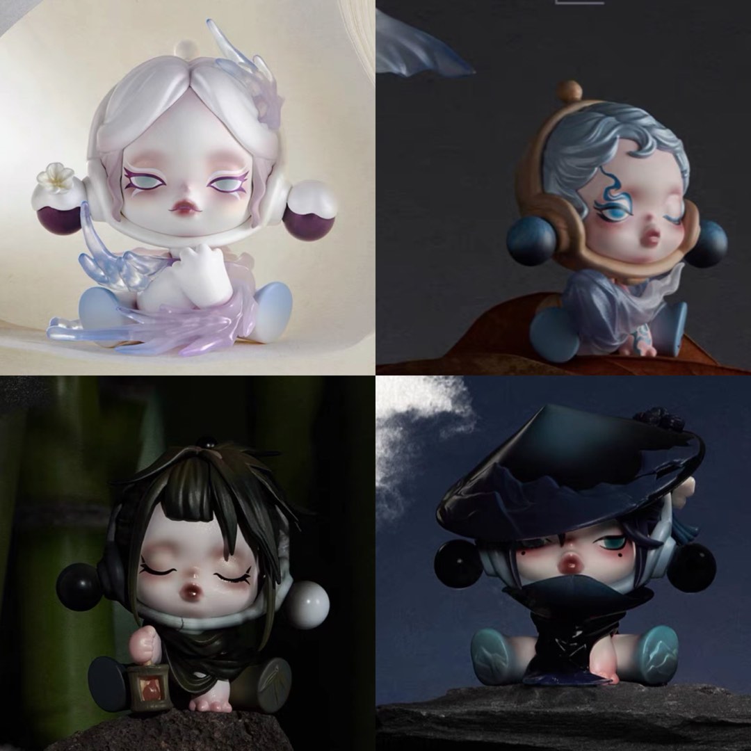 SKULLPANDA The ink plum blossom series POPMART / full set / single ...