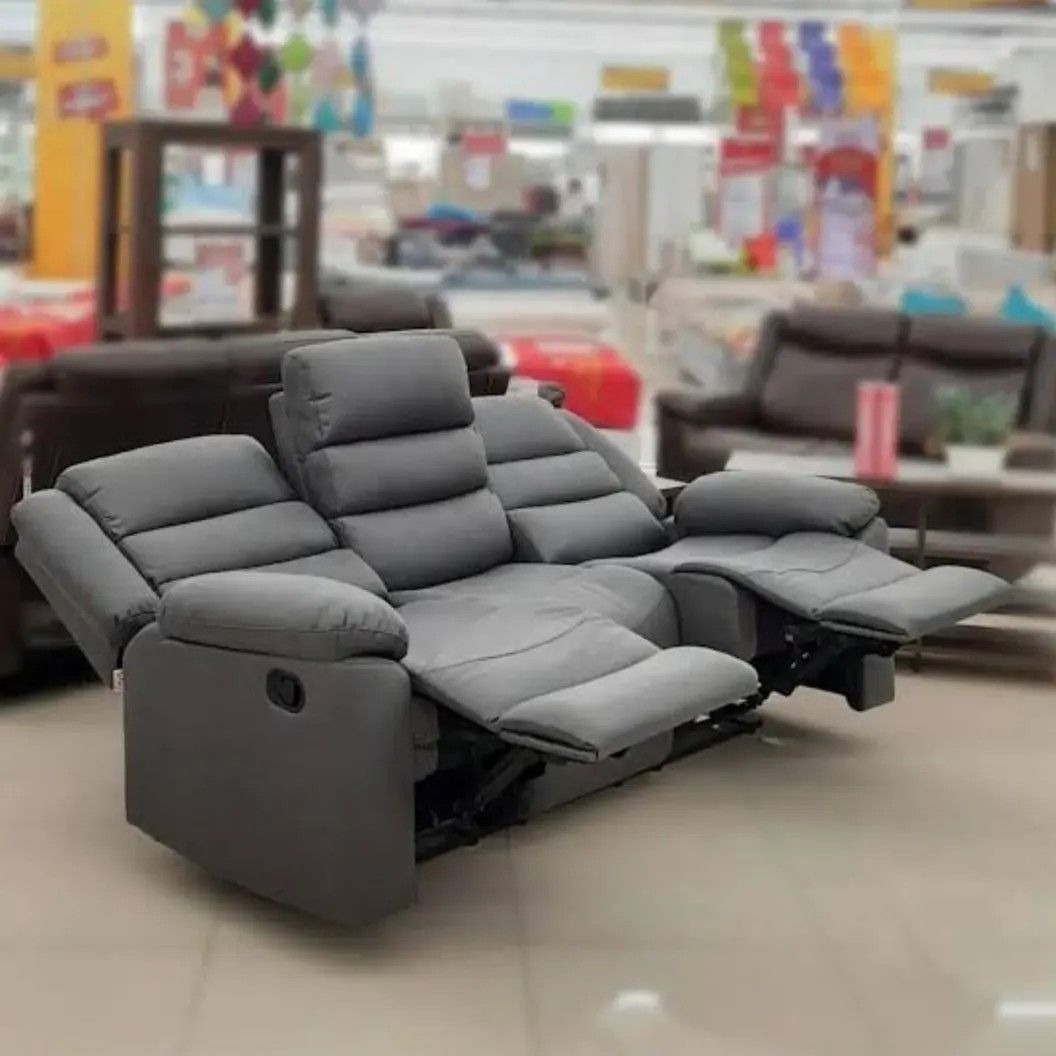 Sofa Set Recliner Lexus Fabric Abu, Perabotan Rumah di Carousell