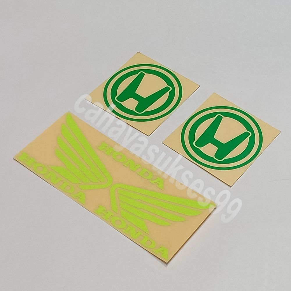 Sticker Cutting Sayap Honda Hijau Stabillo 18cm Big Size Stiker Tangki ...