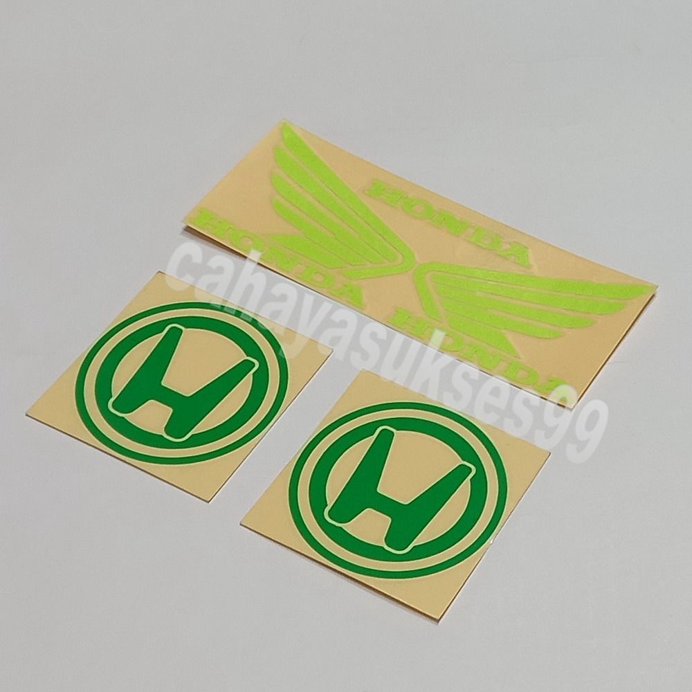 Sticker Cutting Sayap Honda Hijau Stabillo 18cm Big Size Stiker Tangki ...