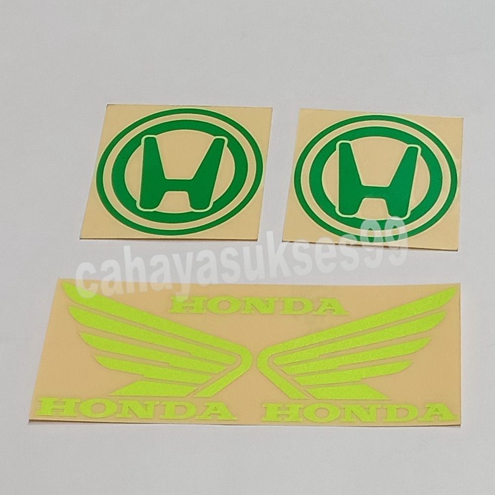 Sticker Cutting Sayap Honda Hijau Stabillo 18cm Big Size Stiker Tangki ...