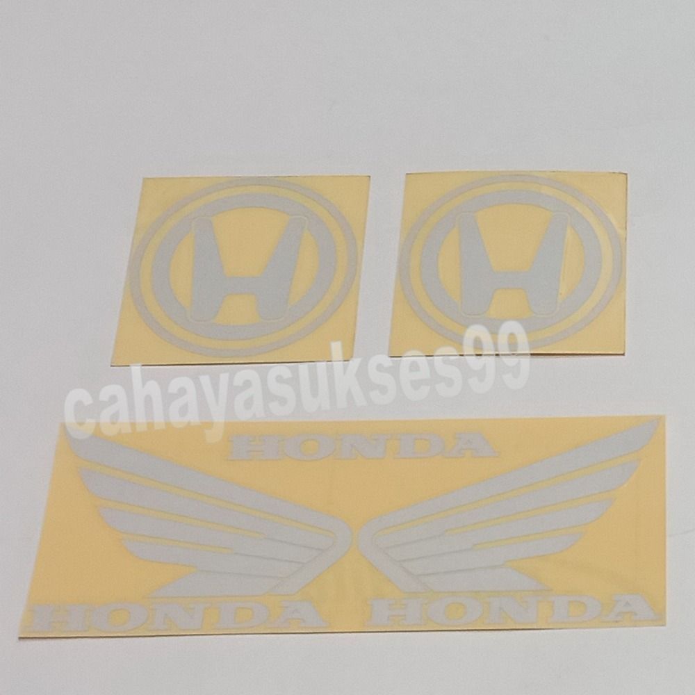 Sticker Logo Wings Sayap Honda Putih Reflective Stiker Body Motor Logo ...