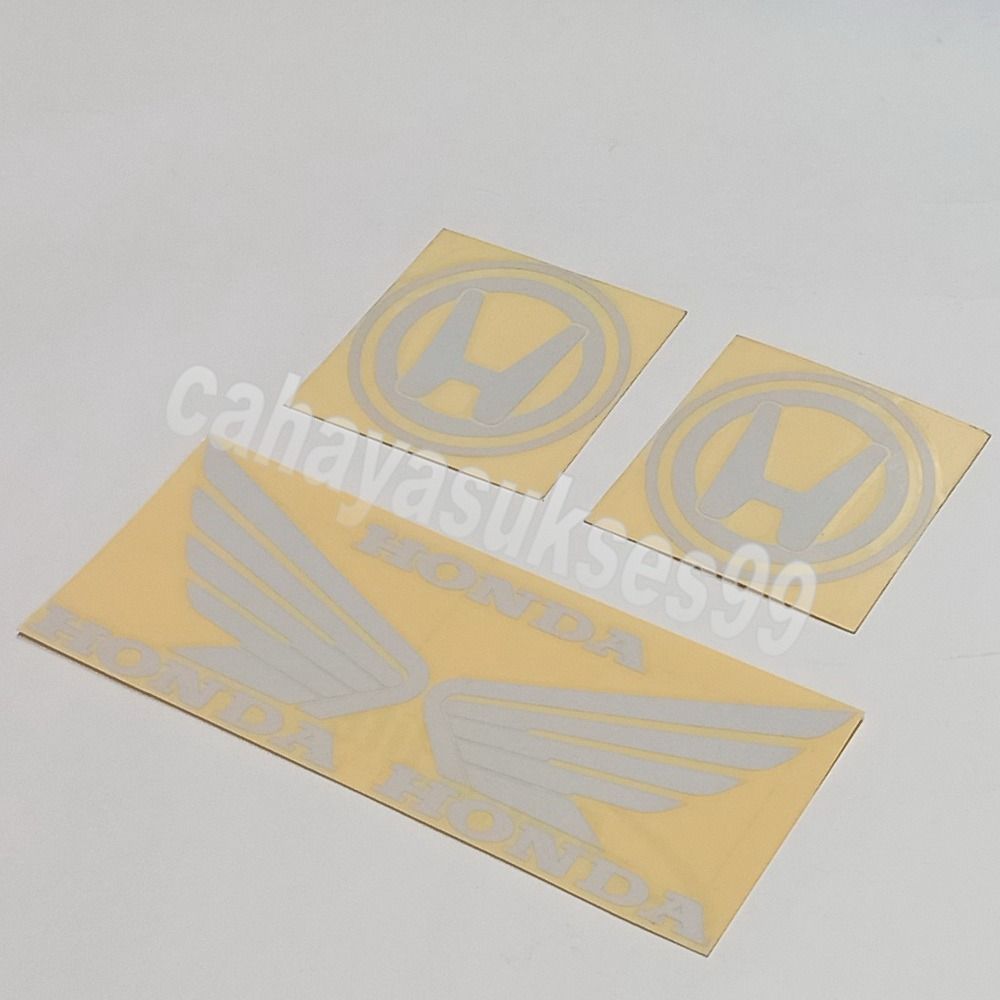 Sticker Logo Wings Sayap Honda Putih Reflective Stiker Body Motor Logo ...