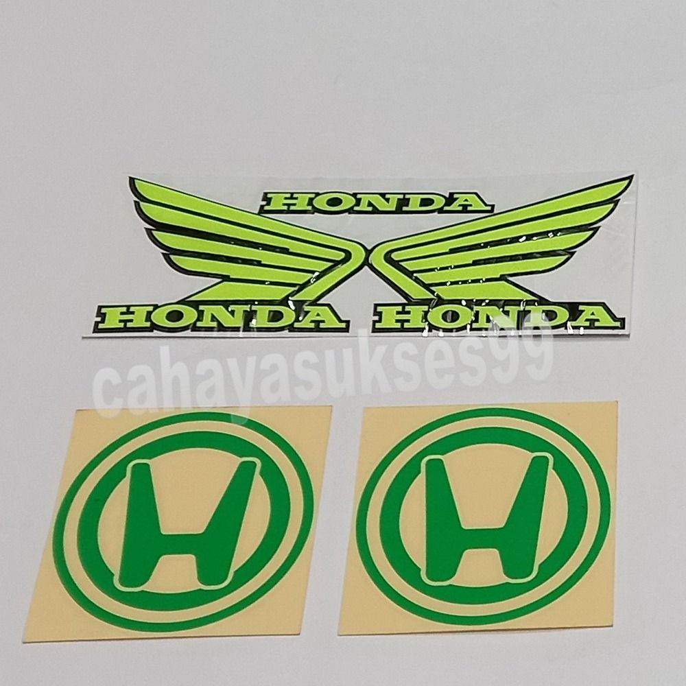 Stiker Sayap Honda Hijau Stabilo Sticker Motor Variasi Logo Honda ...