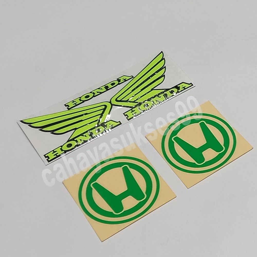 Stiker Sayap Honda Hijau Stabilo Sticker Motor Variasi Logo Honda ...