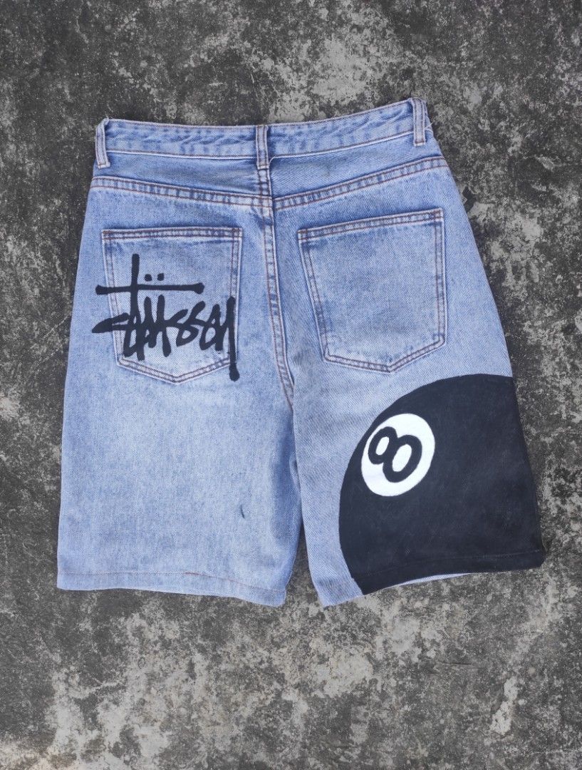 STUSSY CUSTOMIZED JORTS 8 BALL, Men's Fashion, Activewear on Carousell