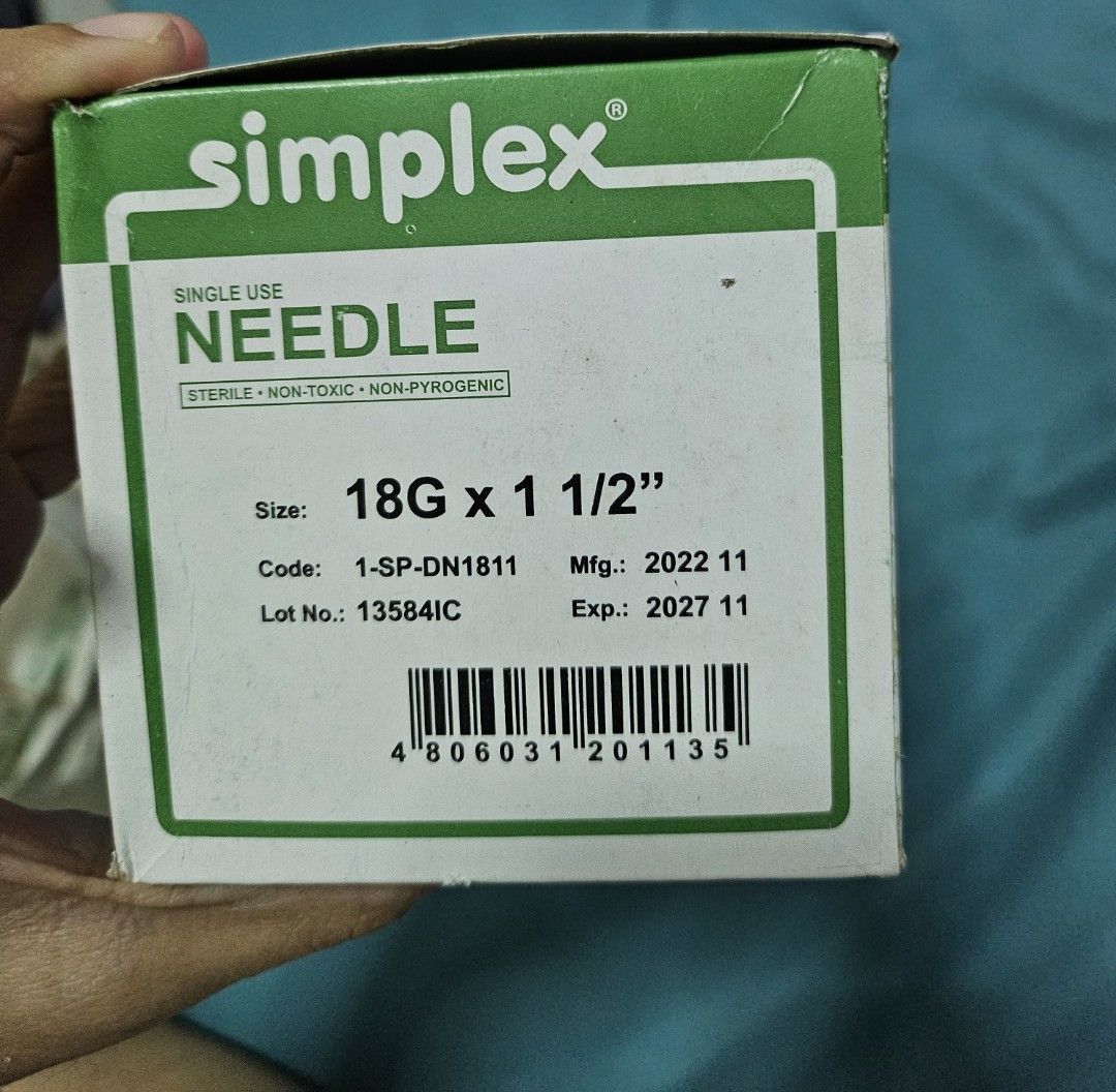 "Tingi" Gauge 18 Needle Sterile Single Use - simplex, Health & Nutrition, Medical Supplies ...