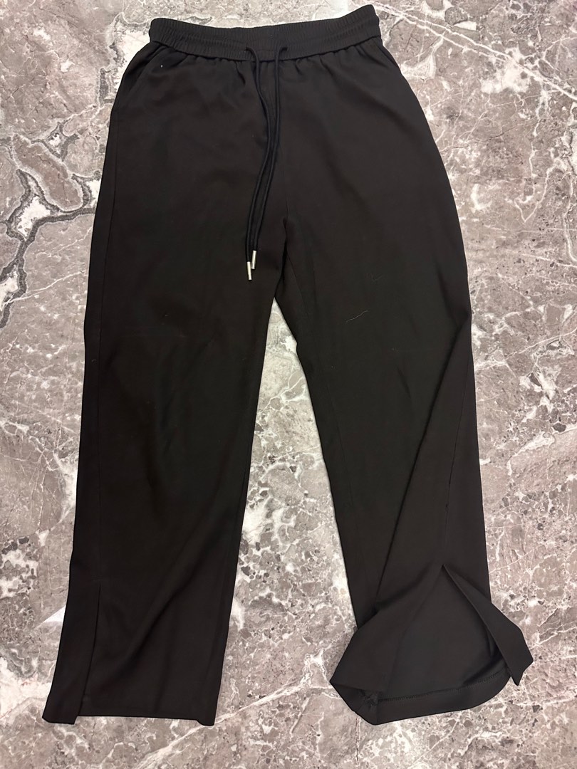 Track Pants With Split Bottom, Fesyen Wanita, Pakaian Wanita, Bawahan ...