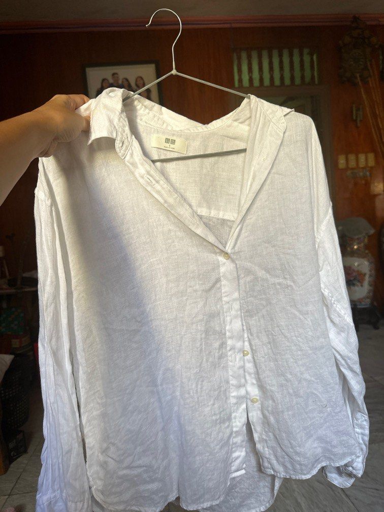 Uniqlo Linen, Women's Fashion, Tops, Blouses on Carousell