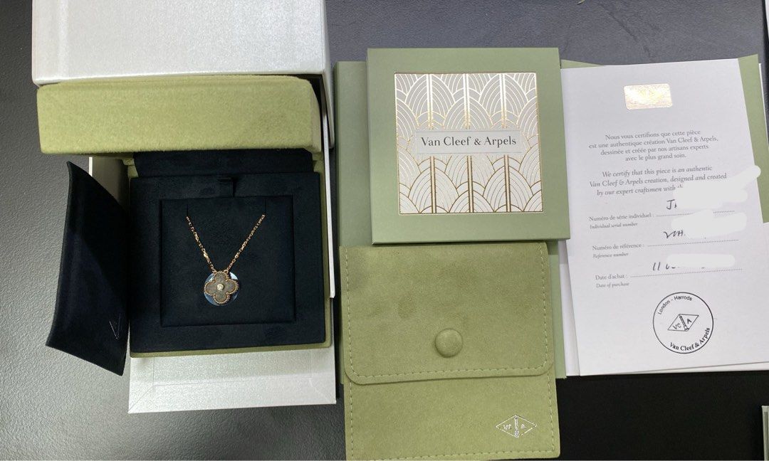 VCA van Cleef Arpels holiday pendent silver obsidian holiday pendant ...