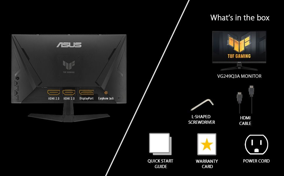 Asus Tuf Gaming VG249Q3A Gaming Monitor, TV & Home Appliances, TV ...