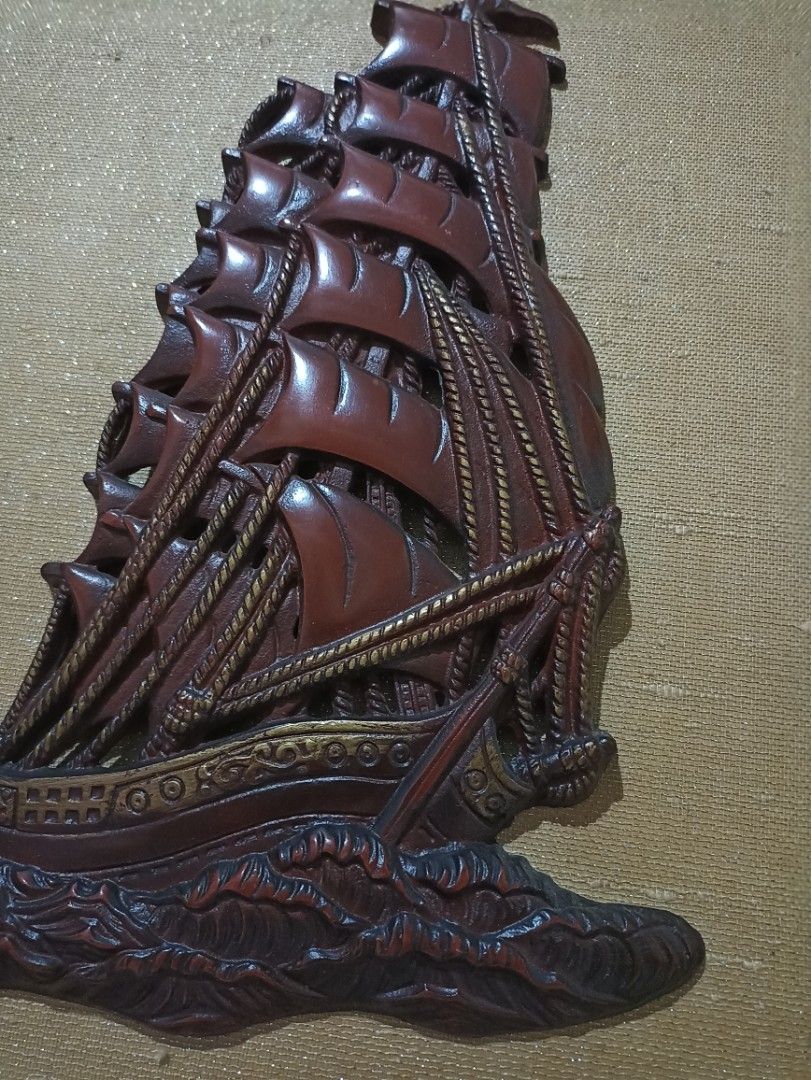 Vintage 3D ship hanging wall frame, Furniture & Home Living, Home Decor ...