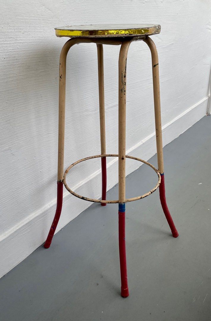 Vintage Retro Formica High Stool Step Stool High Chair Bar Stool ...