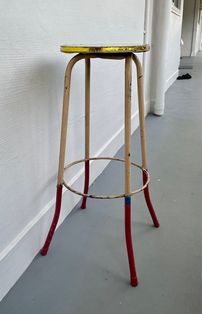 Vintage Retro Formica High Stool Step Stool High Chair Bar Stool ...