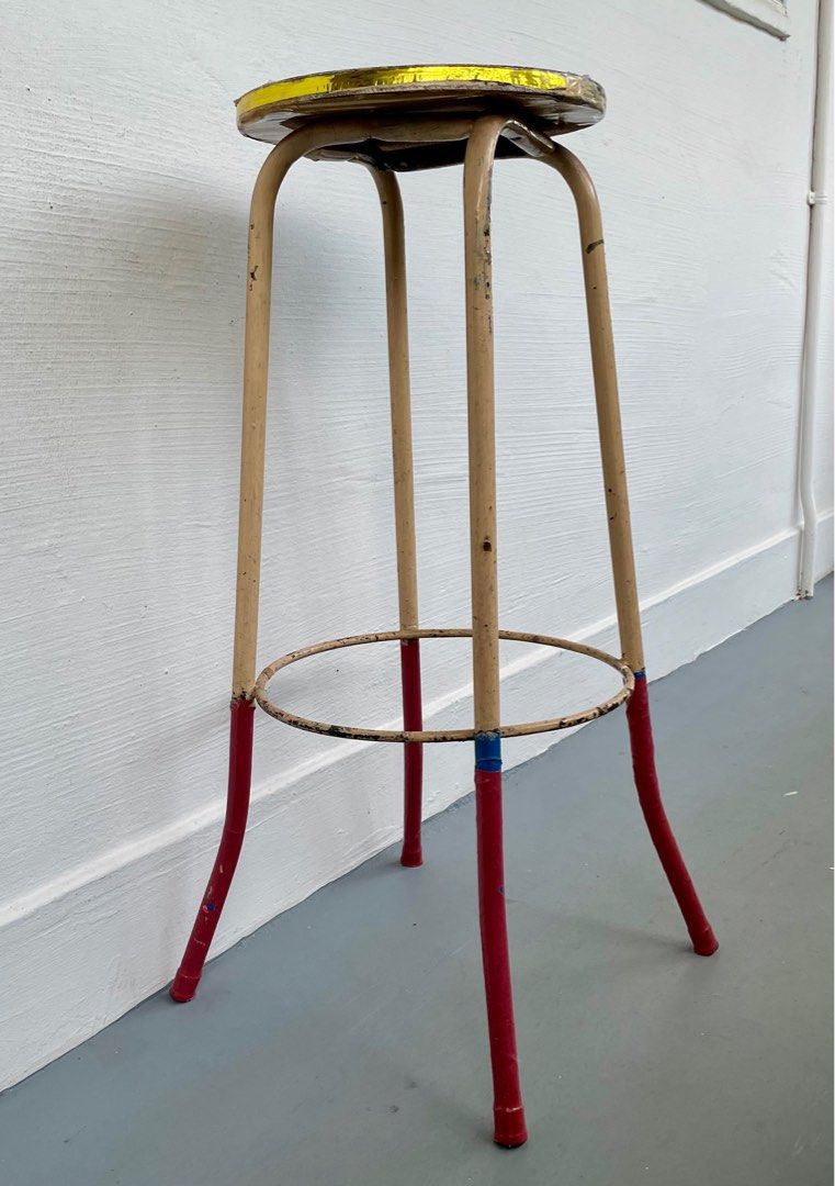 Vintage Retro Formica High Stool Step Stool High Chair Bar Stool ...