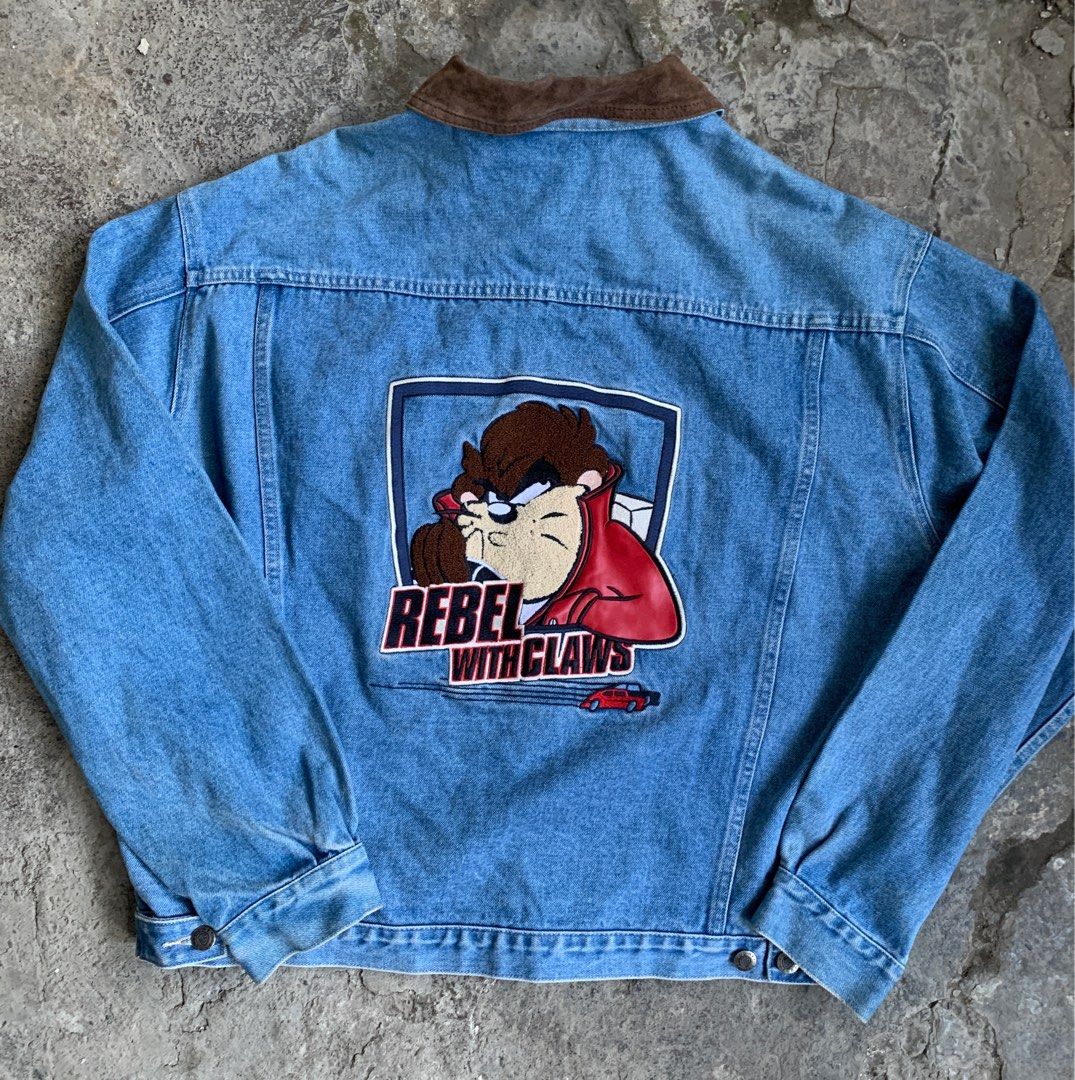 Vintage taz denim jacket, Men's Fashion, Coats, Jackets and Outerwear ...