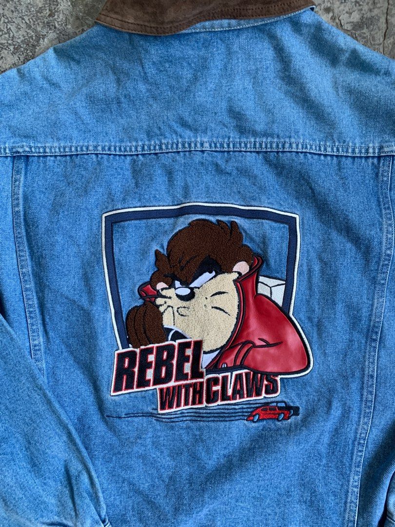 Vintage taz denim jacket, Men's Fashion, Coats, Jackets and Outerwear ...