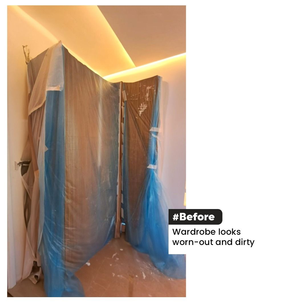 Wardrobe Laminate Install / Pink Laminate Sticker / Pink Wardrobe ...