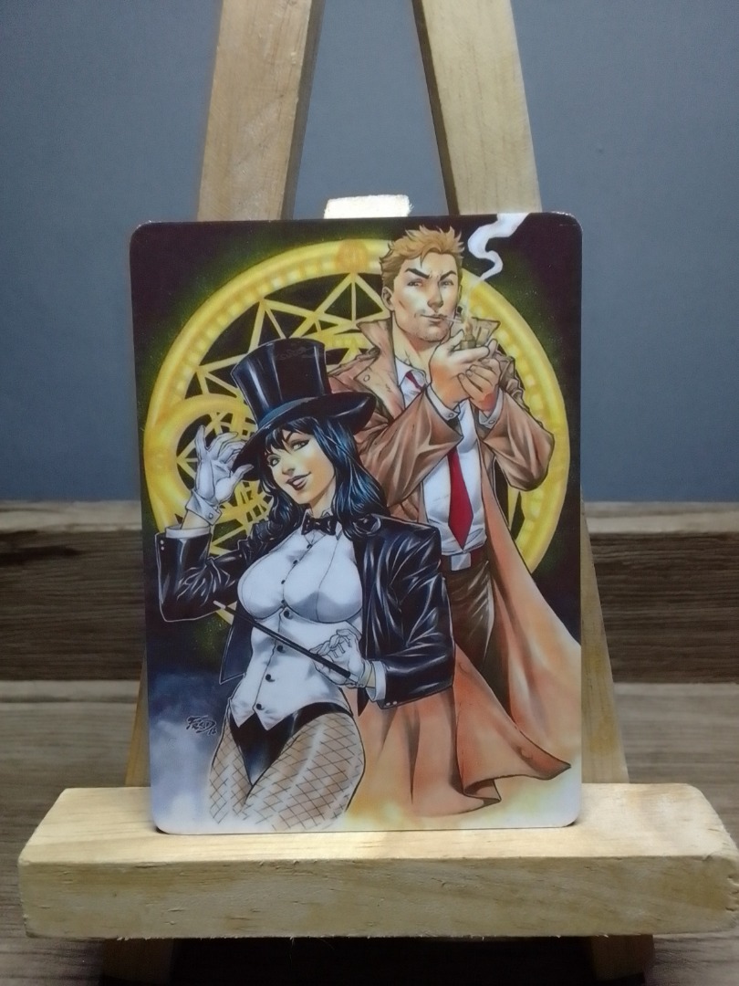 ZATANNA AND JOHN CONSTANTINE DC ART CARD - CUSTOM, Hobbies & Toys, Toys ...