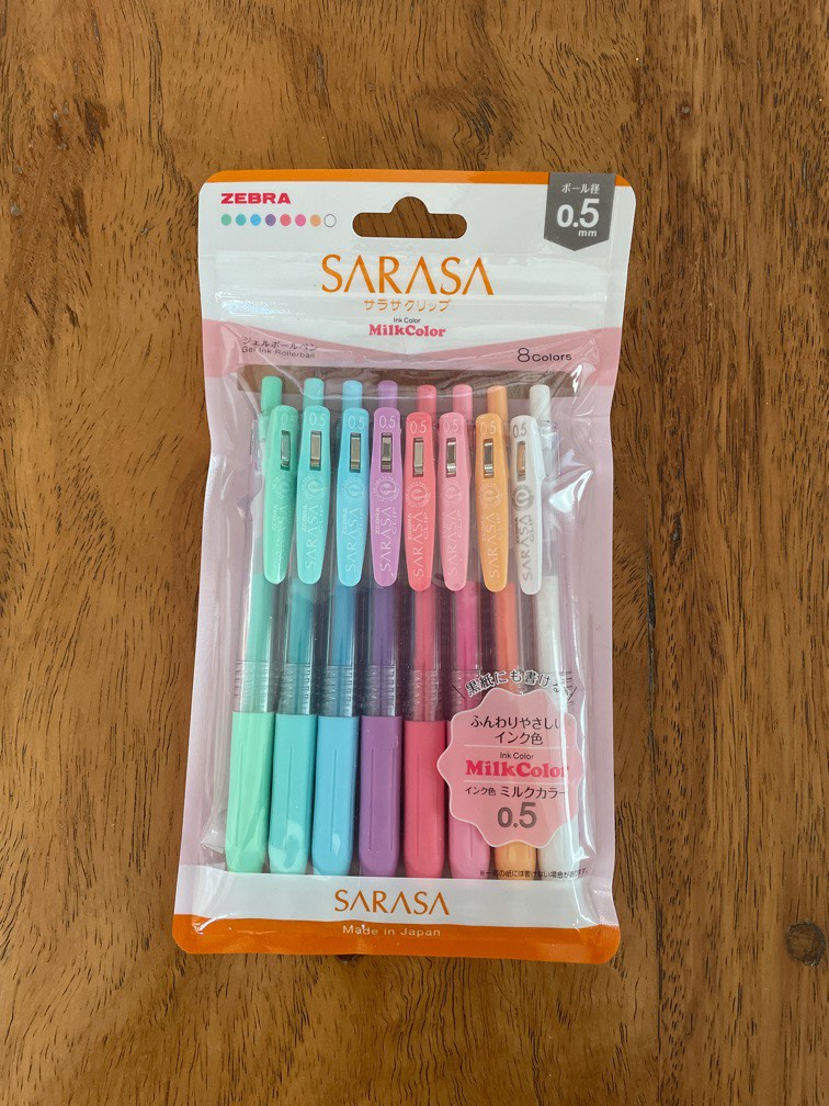 Zebra Sarasa Milk Color 0.5 mm Gel Ink Rollerball 8 Colors Set [SUPER ...