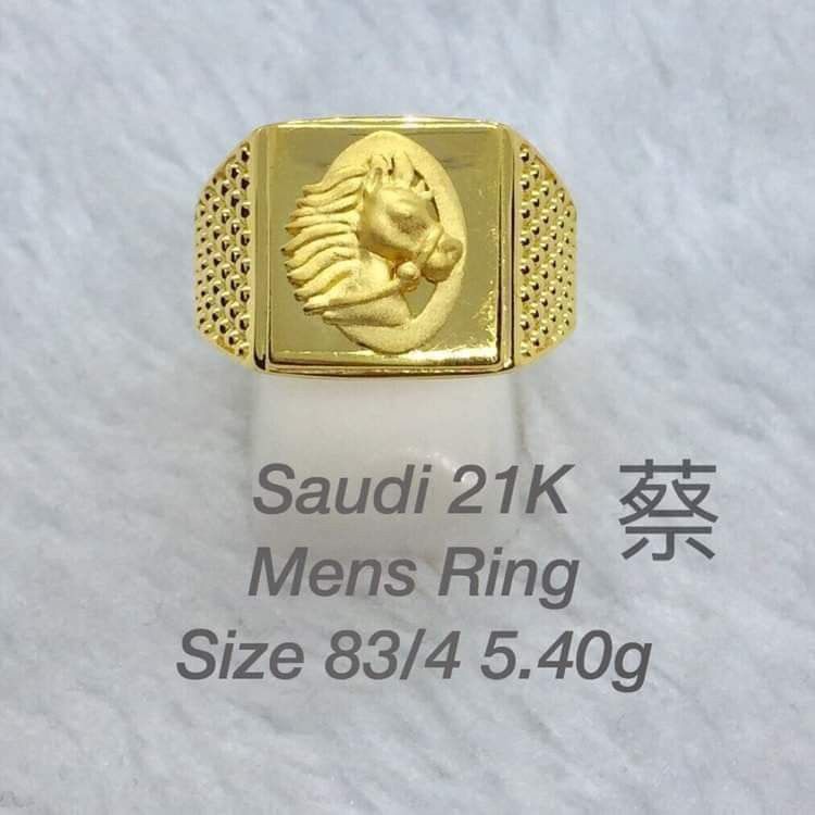 21K Saudi Gold mens ring, Women's Fashion, Jewelry & Organizers, Rings ...