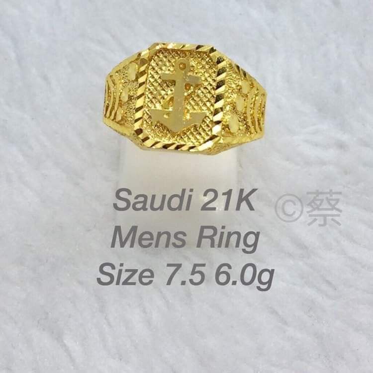 21K Saudi Gold mens ring, Women's Fashion, Jewelry & Organizers, Rings ...