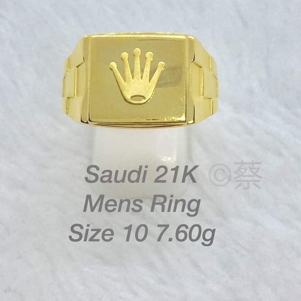 21K Saudi Gold mens ring, Women's Fashion, Jewelry & Organizers, Rings ...