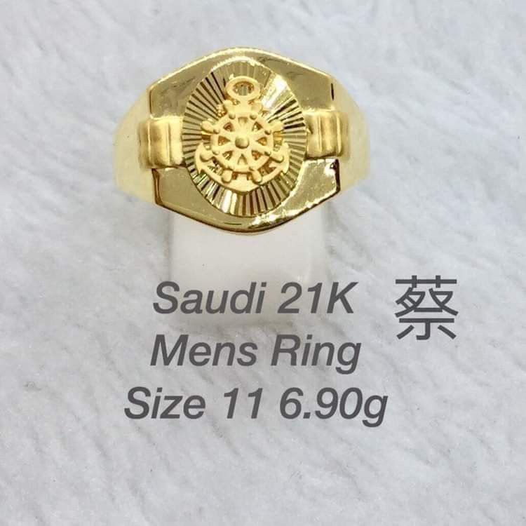 21K Saudi Gold mens ring, Women's Fashion, Jewelry & Organizers, Rings ...
