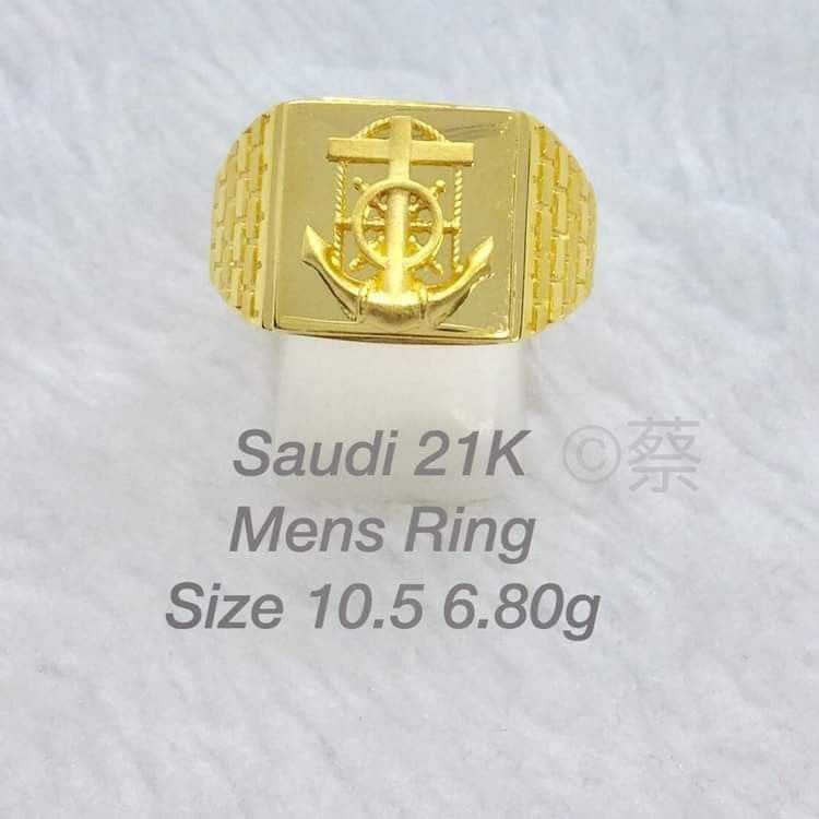 21K Saudi Gold mens ring, Women's Fashion, Jewelry & Organizers, Rings ...