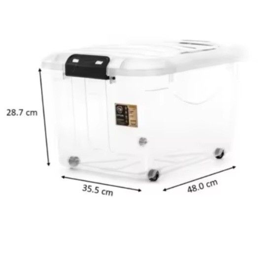 30L & 60L Stackable Storage Box with wheels, Furniture & Home Living, Home Improvement ...