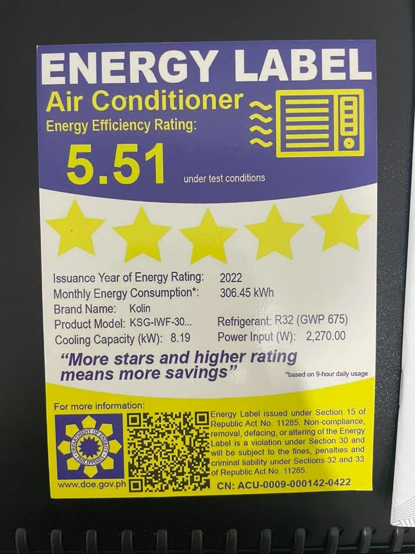 3hp Kolin Inverter split-type, TV & Home Appliances, Air Conditioning ...