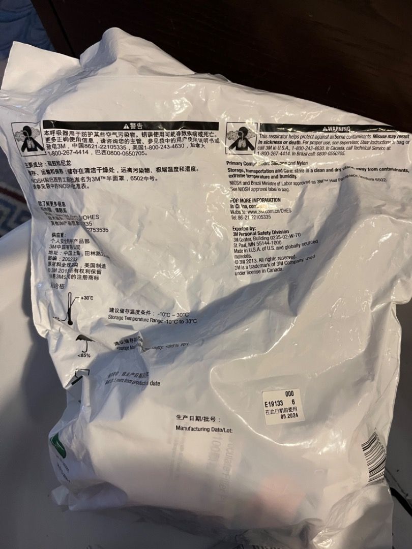 自吸過濾式防毒面具（半面罩）中號 6502, 健康及營養食用品, 口罩、面罩 - Carousell