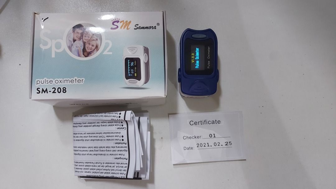 Alat ukur kadar oksigen pulse oximeter Sammora SM 208, Elektronik ...