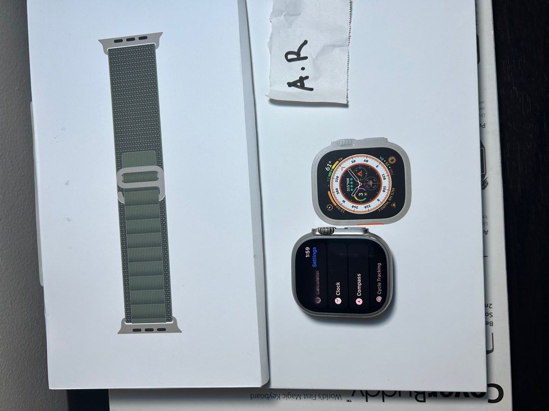 Apple watch ultra1 49mm ( cellular +gps) with green alpine loop, Mobile ...
