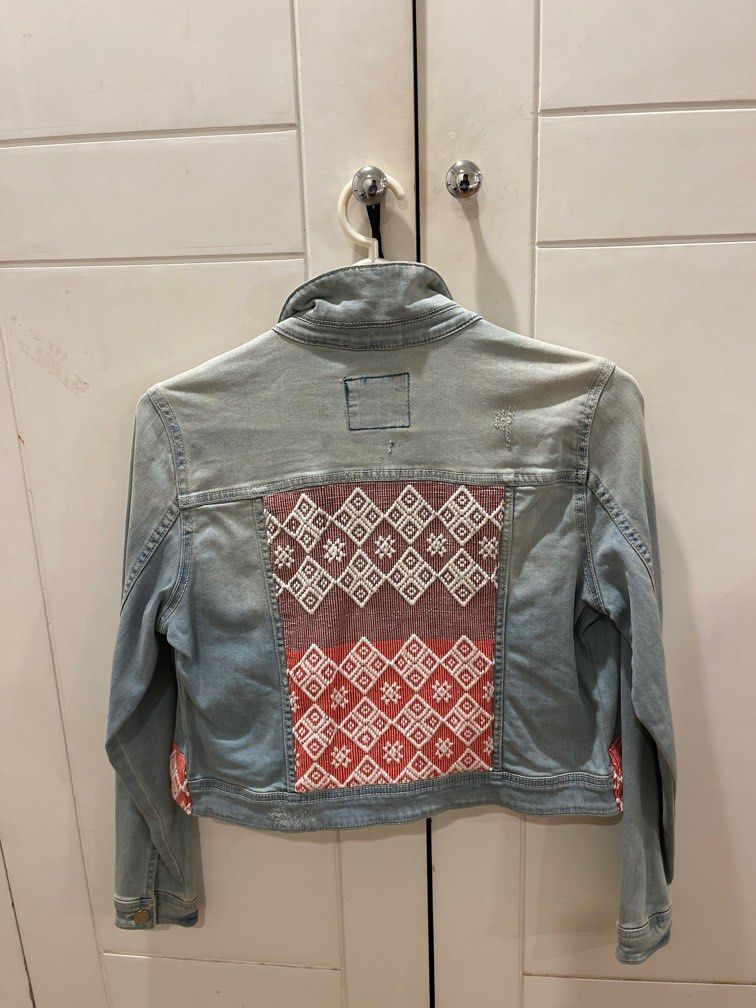 Authentic Cultural Filipino Woven Denim Jacket, Women's Fashion, Coats ...