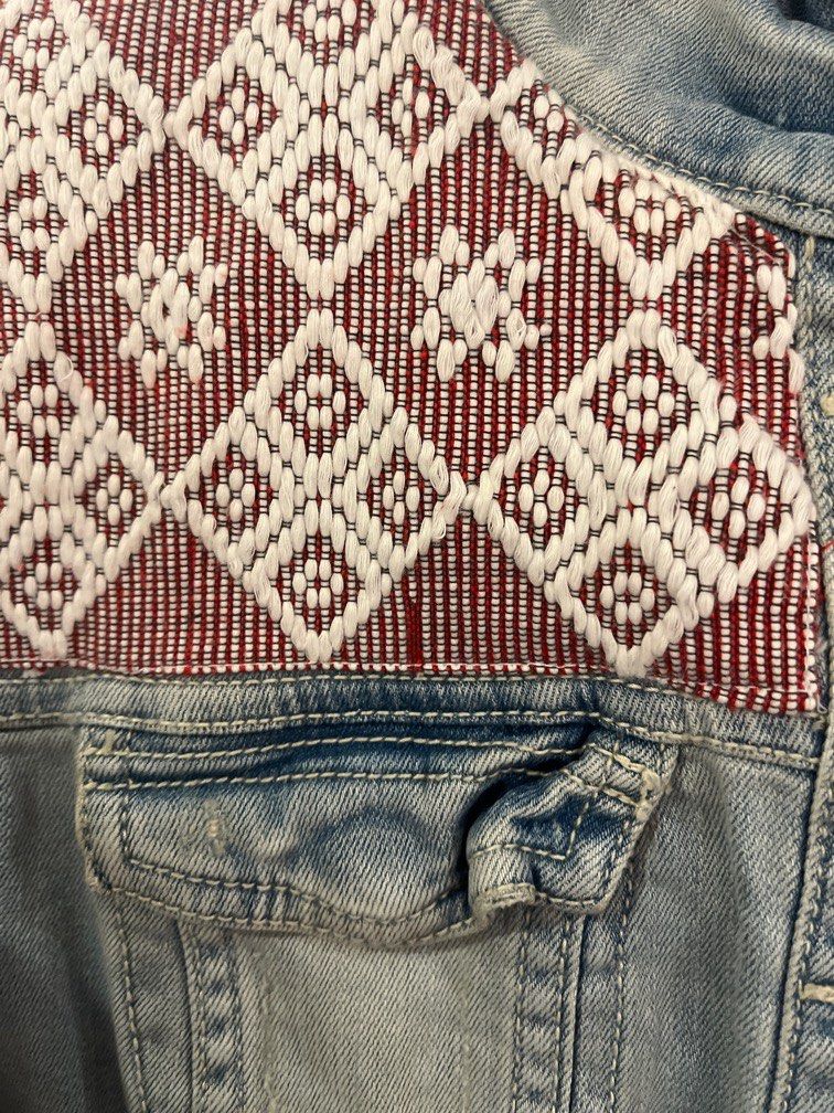 Authentic Cultural Filipino Woven Denim Jacket, Women's Fashion, Coats ...