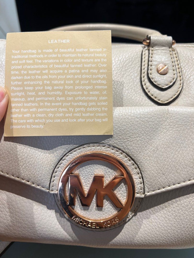 Authentic Michael Kors Margo Bag White Leather and Rosegold Hardware ...