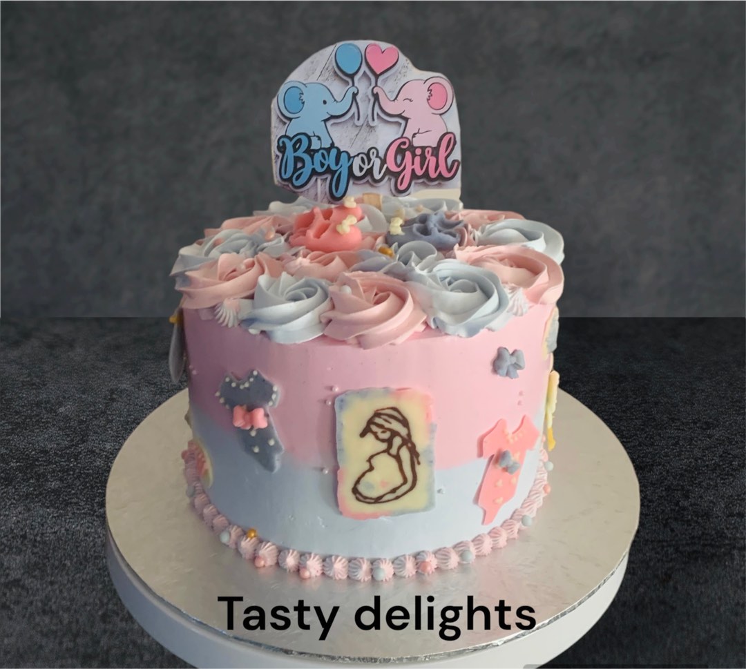 Baby Shower Cake,Gender Cake,Butterscotch Cake,Eggless Cakes,Customised ...