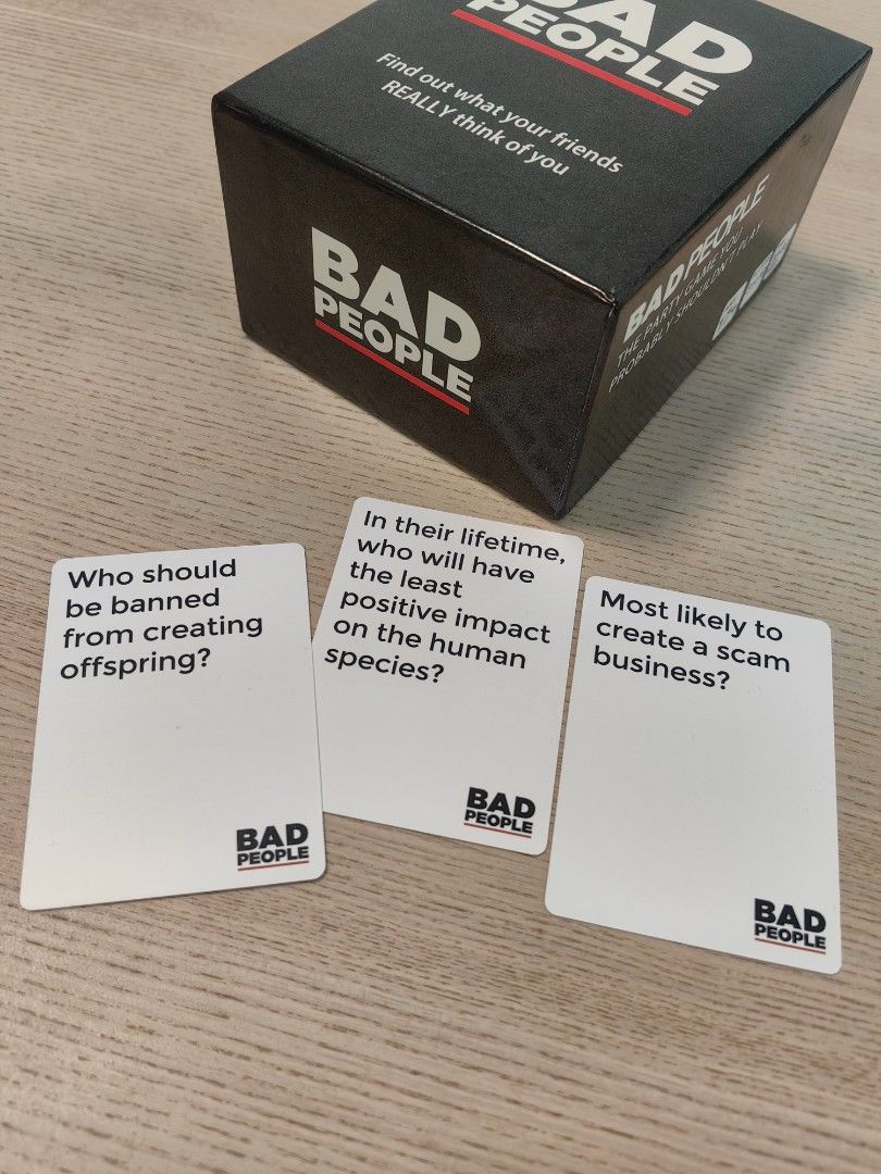 Bad People card games party games, Hobbies & Toys, Toys & Games on ...