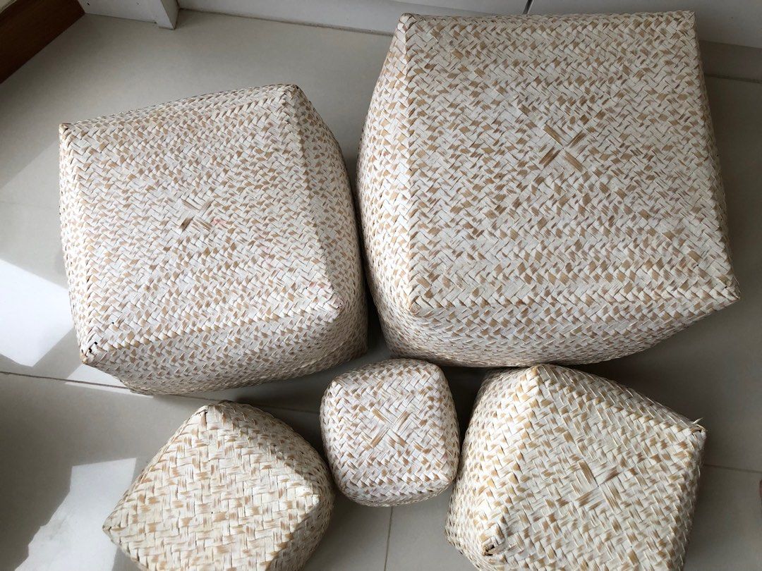 Bali rattan storage boxes (set of 5), Furniture & Home Living, Home ...