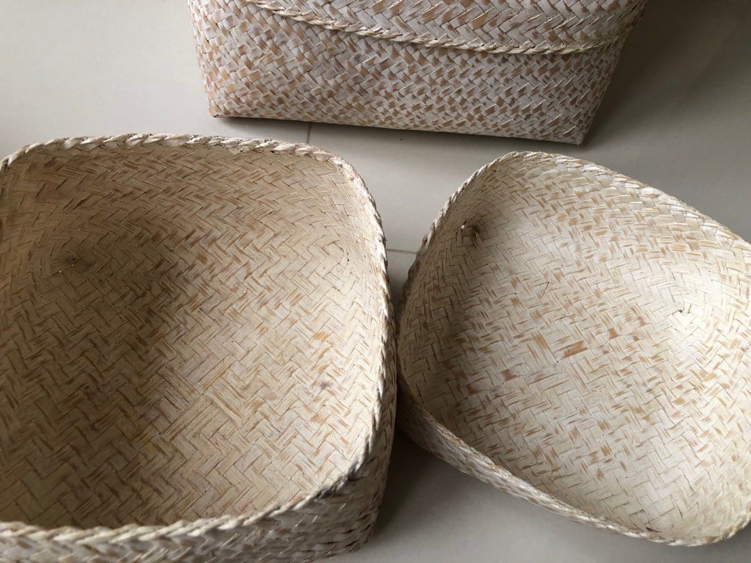 Bali rattan storage boxes (set of 5), Furniture & Home Living, Home ...